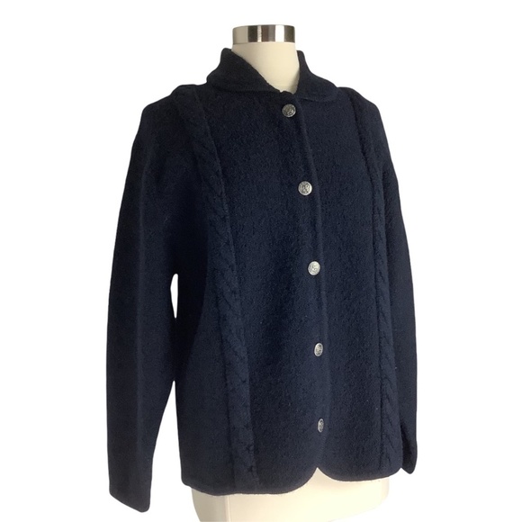 Crystal-Kobe | Sweaters | Crystalkobe Navy Wool Cardigan | Poshmark
